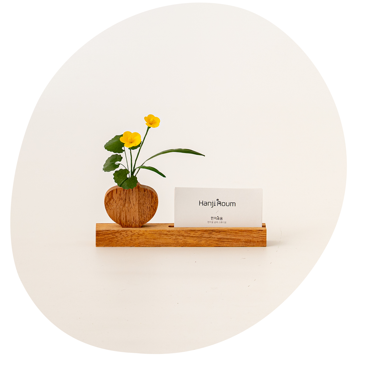 Hanji Business Card Holder(2 Styles) - King Cup Flower, White Twinleaf ...